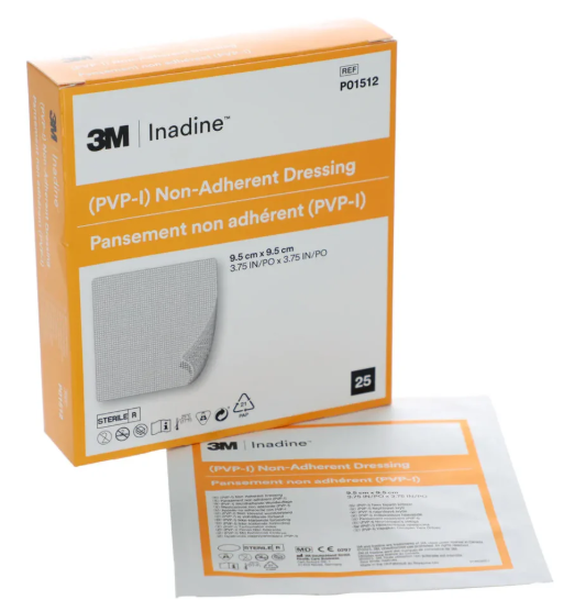3M INADINE™ PVP-I Non-Adherent Dressing, 9.5 x 9.5 cm (25PCS/BOX ...
